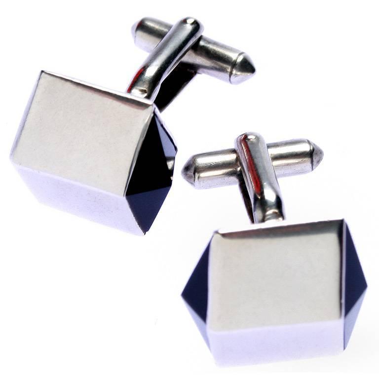 Antonio Pineda Modernist Geometric Sterling Silver Cufflinks For Sale ...