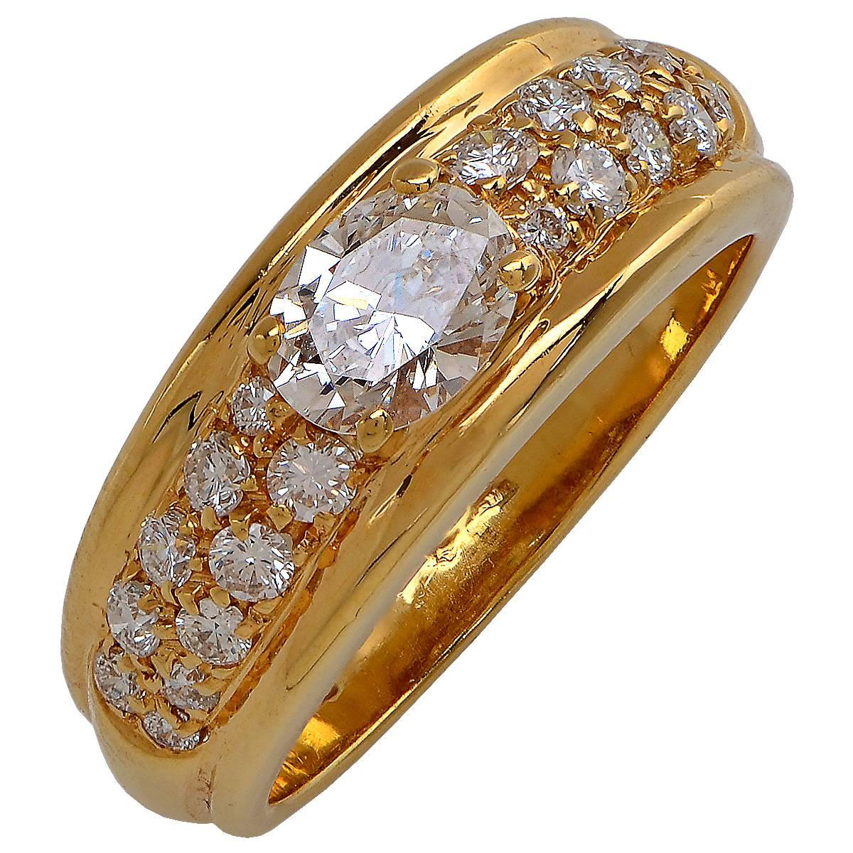 Boucheron Paris Yellow Gold Diamond Ring at 1stDibs