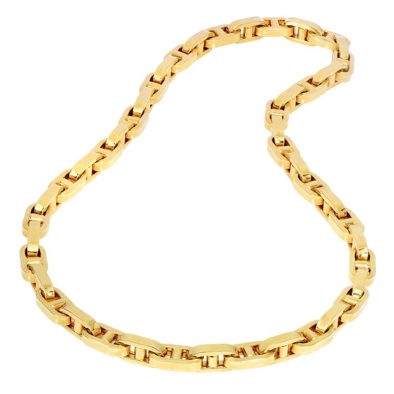 1990s Italian Gold Link Chain Necklace For Sale at 1stDibs