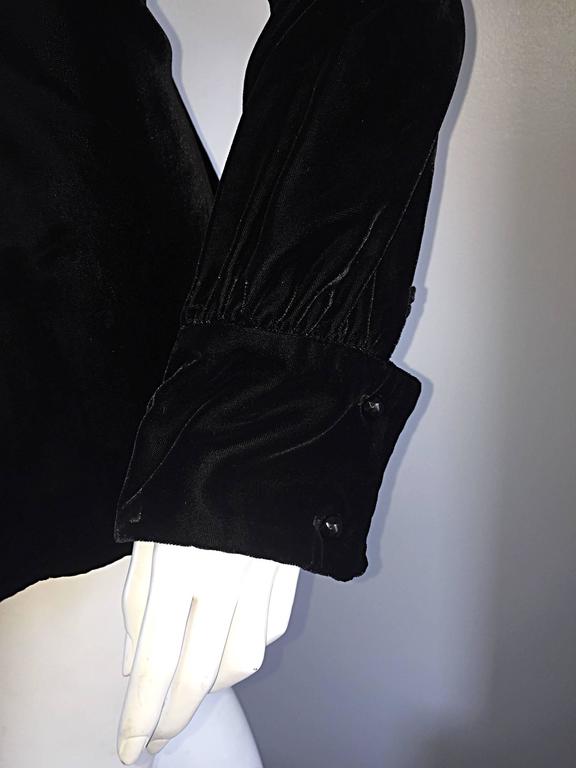 Chic 1960s 60s I. Magnin Black Silk Velvet Vintage Jacket w/ Portrait ...