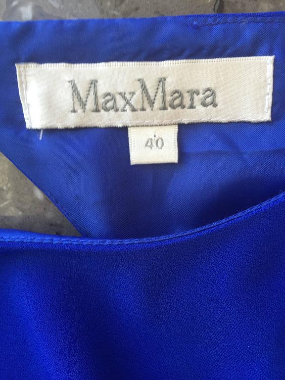 Chic Max Mara Cobalt Blue Silk Jumpsuit w/ Wide Slit Legs + Open Back ...