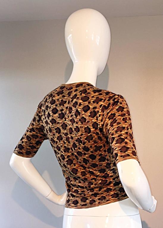 Vintage Yves Saint Laurent " Rive Gauche " Leopard Print 3/4 Sleeve ...
