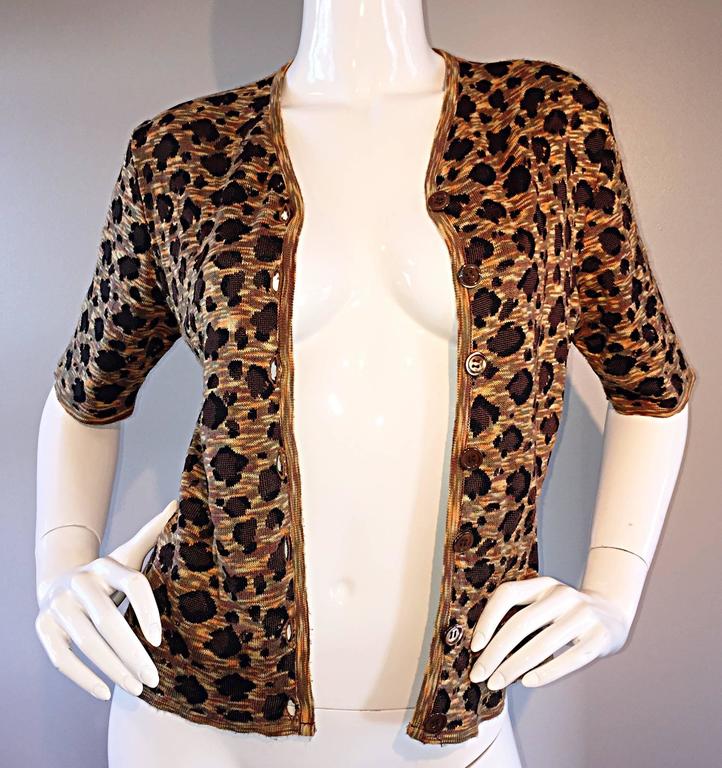 Vintage Yves Saint Laurent " Rive Gauche " Leopard Print 3/4 Sleeve ...