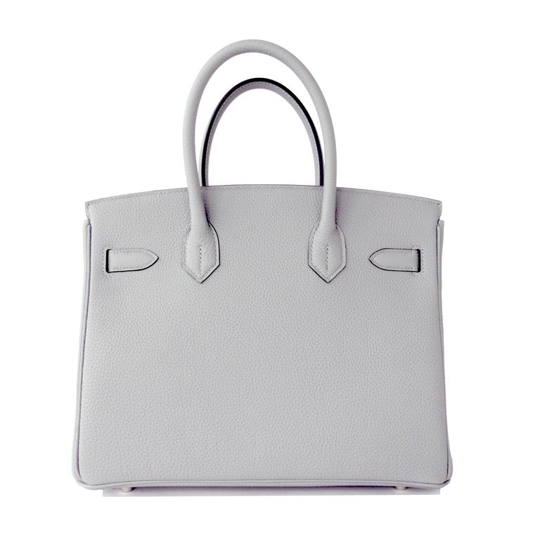 Hermes Gris Mouette New Grey 30cm Togo Birkin Bag Palladium Perle So ...