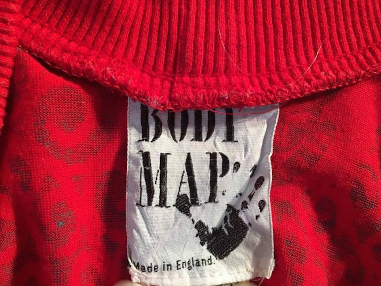 Vintage Body Map Mythical Print Cotton Jersey Oversized Sleeve Dress UK ...