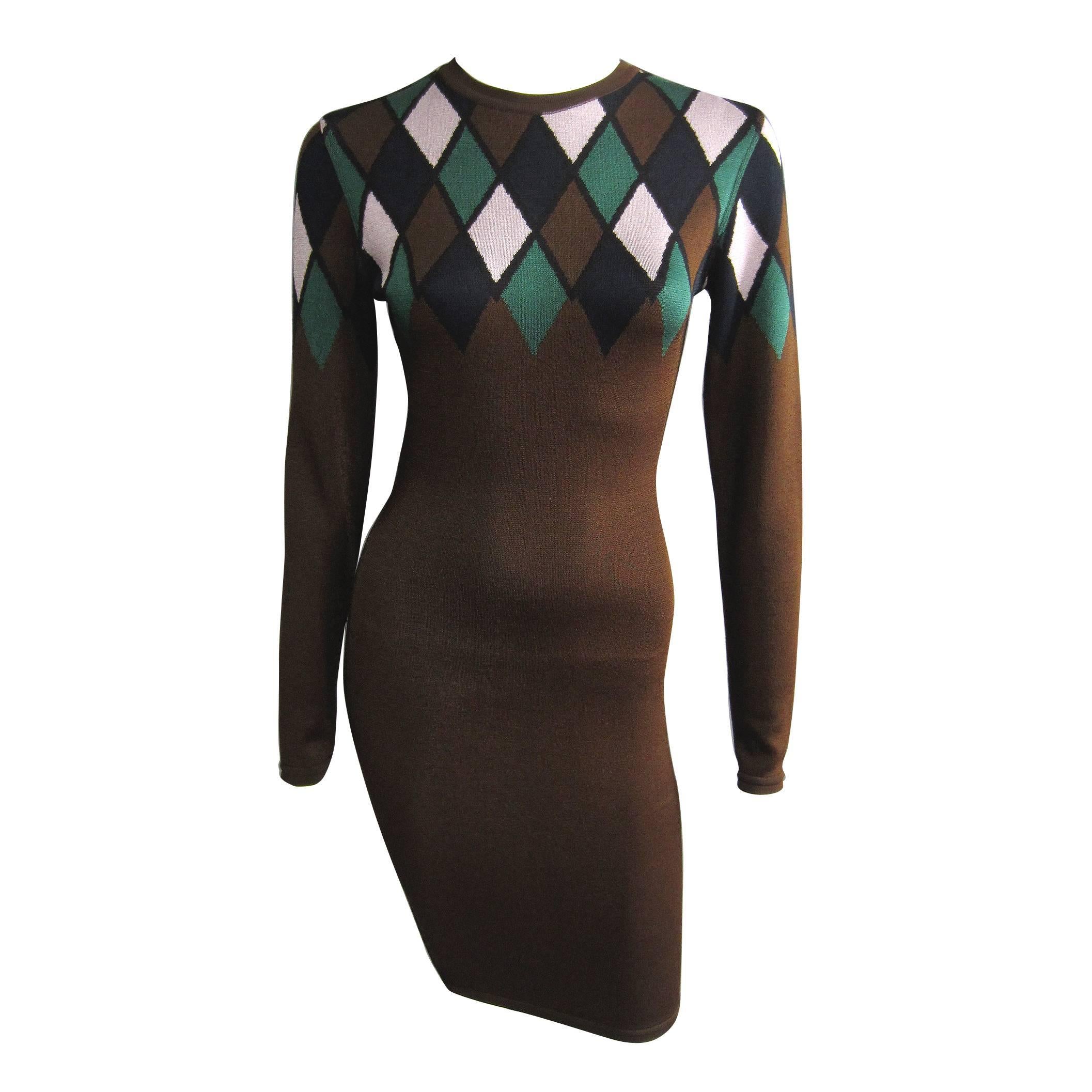 ALAIA Harlequin Print Cocktail Dress For Sale at 1stDibs