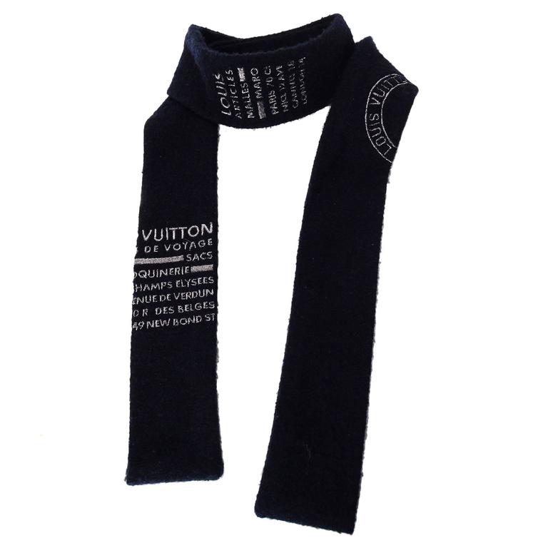 Louis Vuitton Navy Trunks Cashmere Bandeau Scarf w/BOX For Sale at 1stDibs