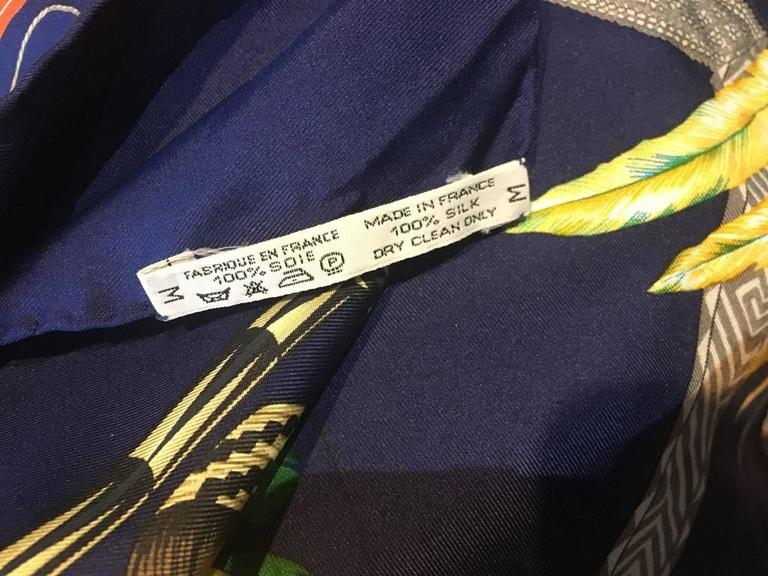 Hermes Vintage Brazil Silk Scarf in Navy Blue at 1stDibs | hermes ...