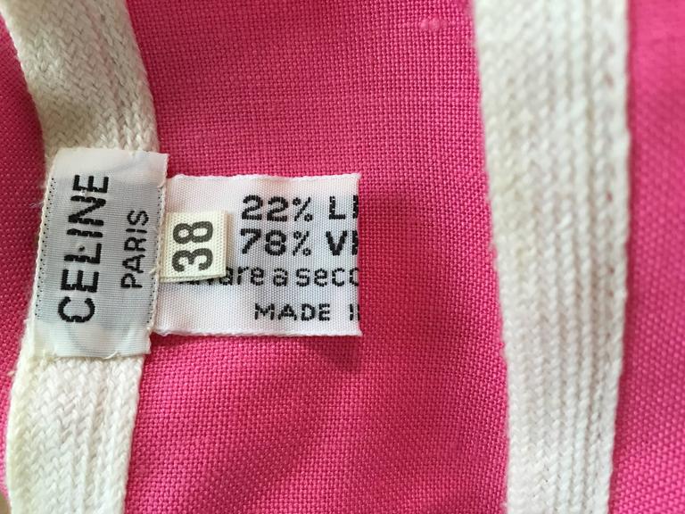 1960s Celine Bubble Gum Pink + White Vintage 60s Shift Dress For Sale ...