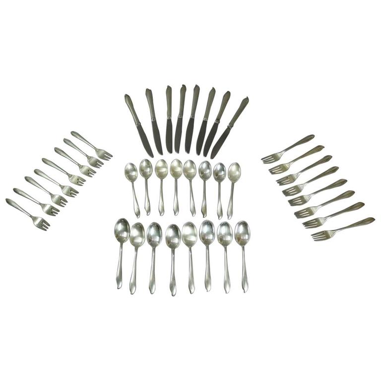 Vintage 40 Piece Set Century/Int'l Sterling Silver Flatware, Torchlight ...