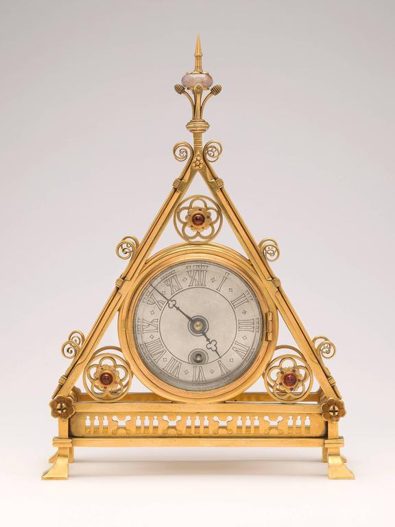 Gilt Brass Clock Designed by Bruce J. Talbert, England, circa 1875 For ...