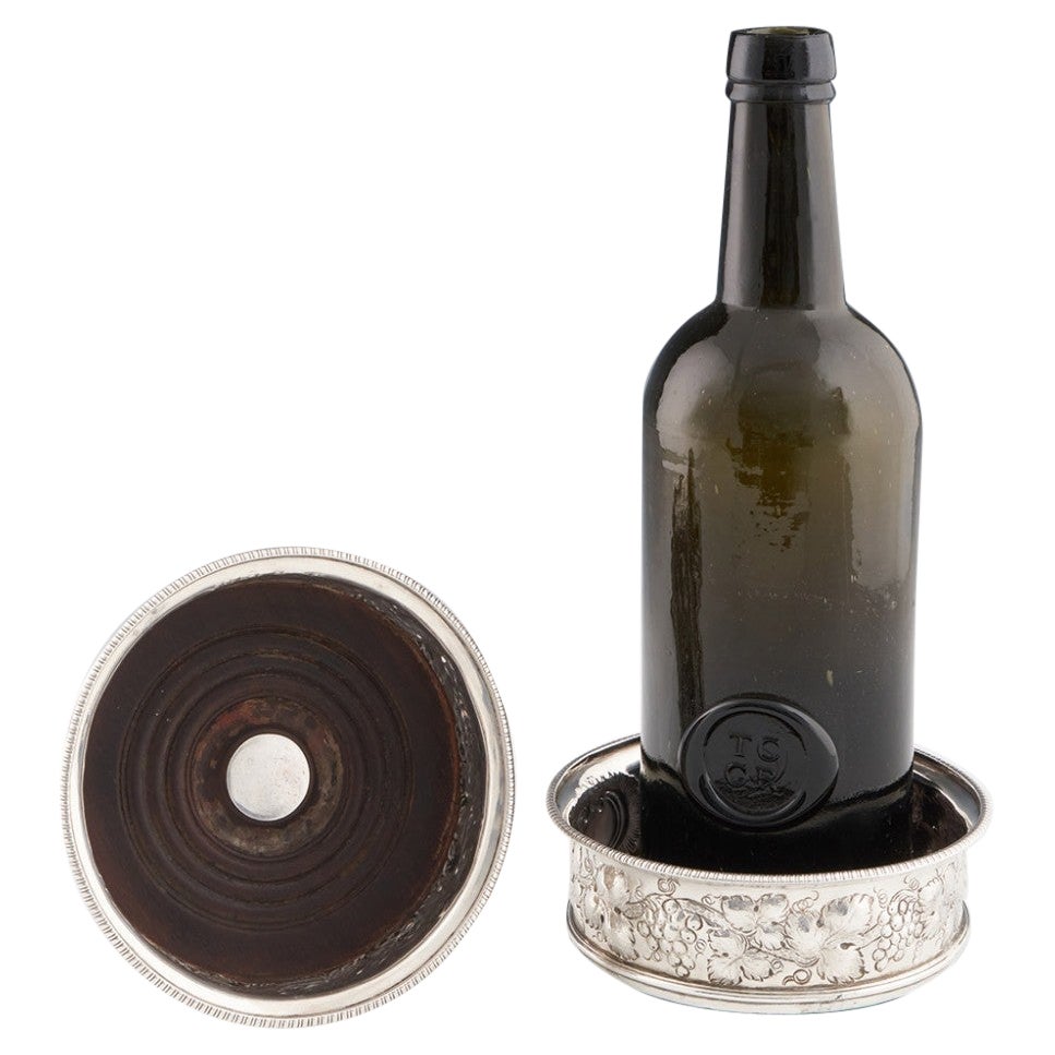 "Neptune and His Companions", Art Deco Silver Wine Coaster w ...