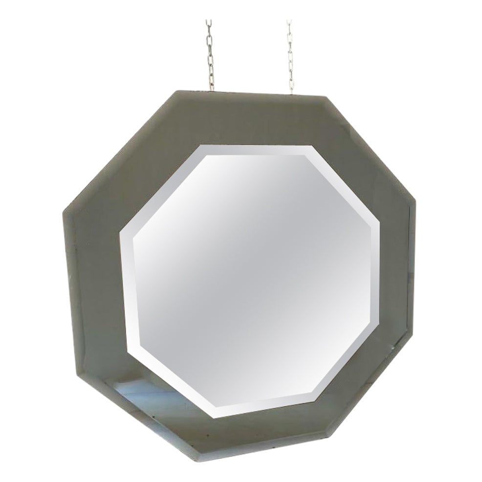 Vintage octagonal mirror in beveled glass, Italy 1960s For Sale at 1stDibs