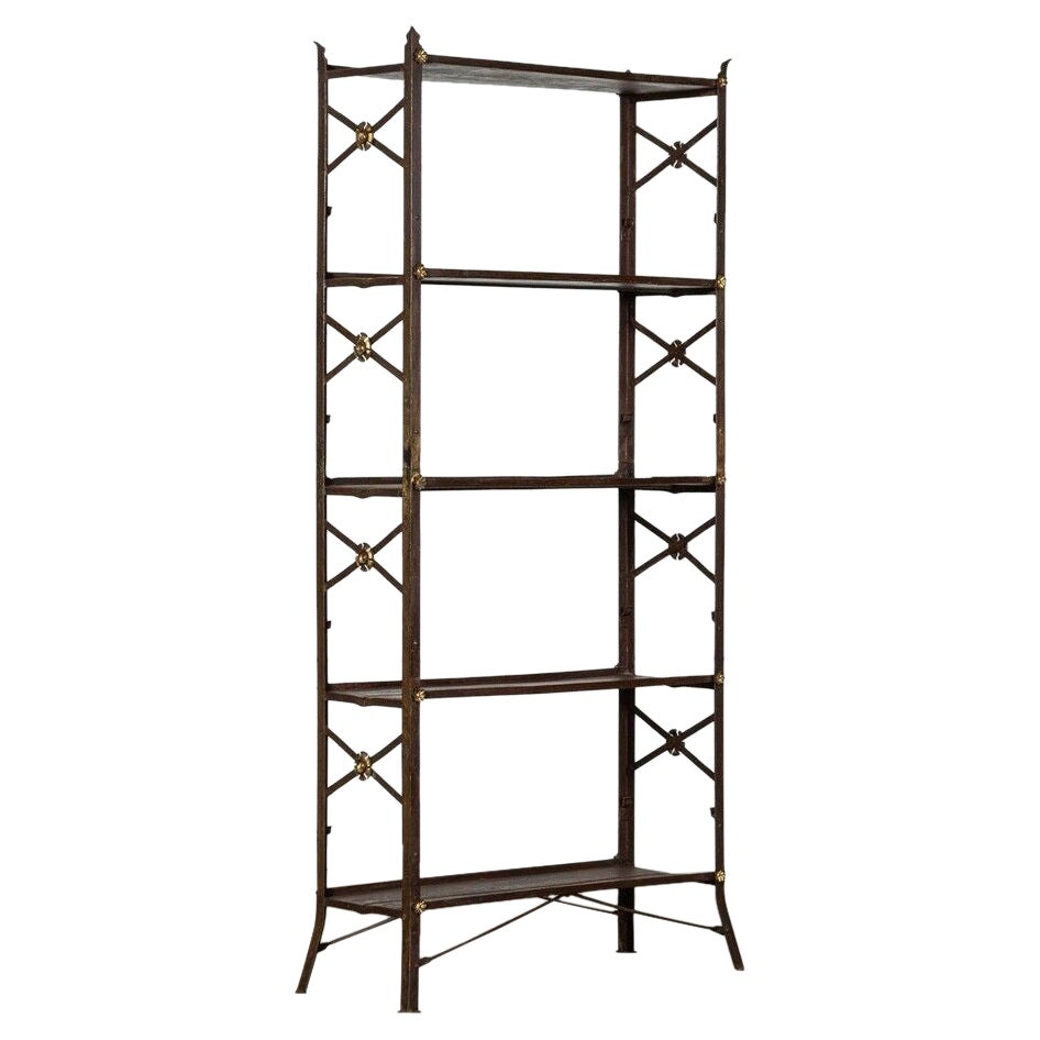 19thC French Painted Iron Bookcase For Sale at 1stDibs