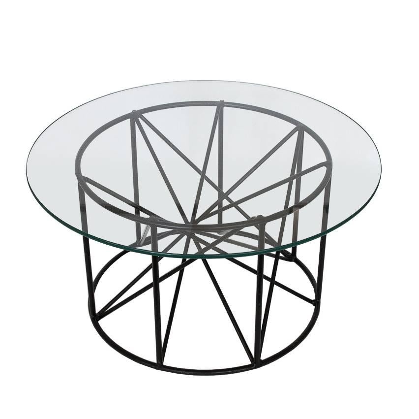 Black Sculptural Steel Spokes Table at 1stDibs