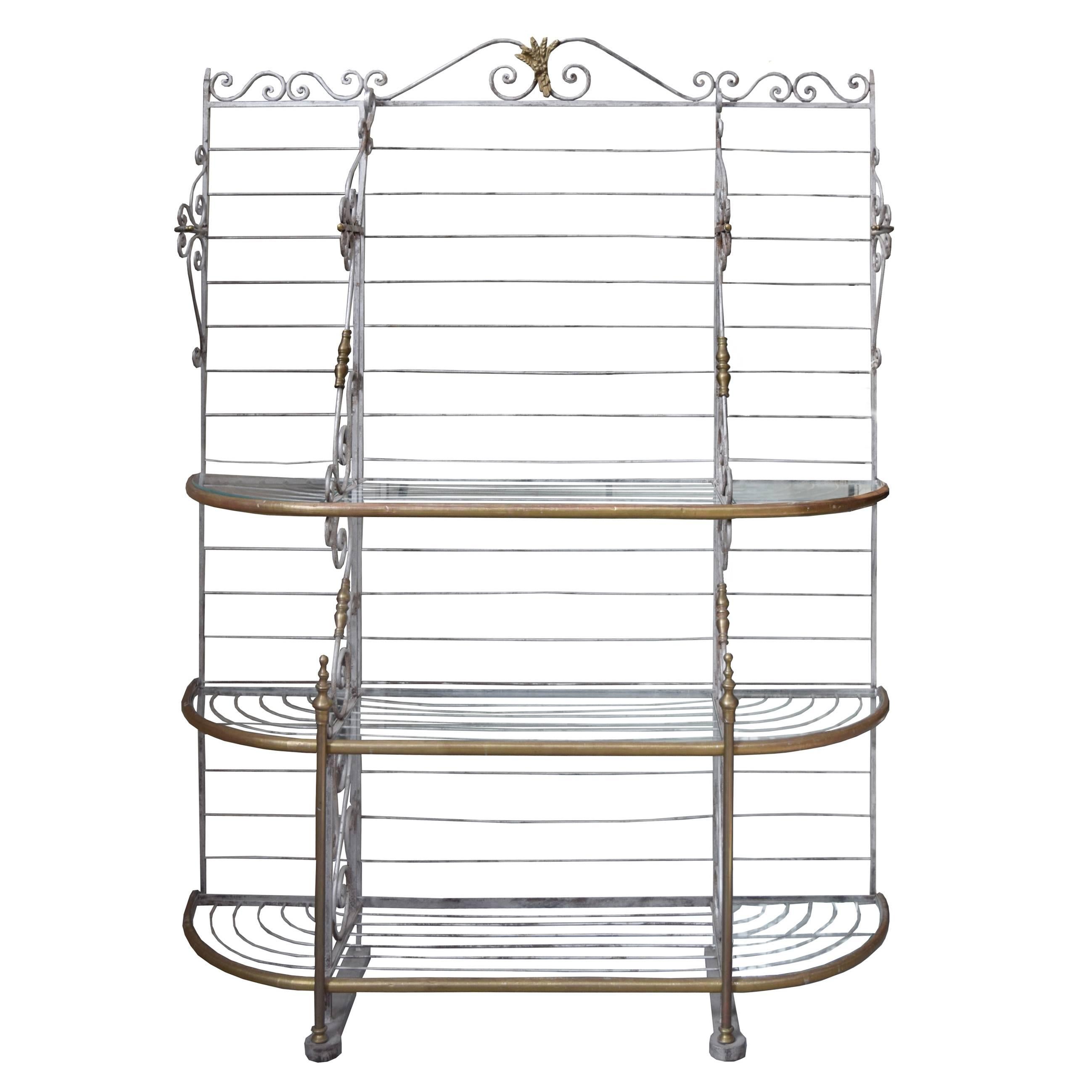 Wrought Iron Baker's Rack with Glass Shelves at 1stDibs | wrought iron ...