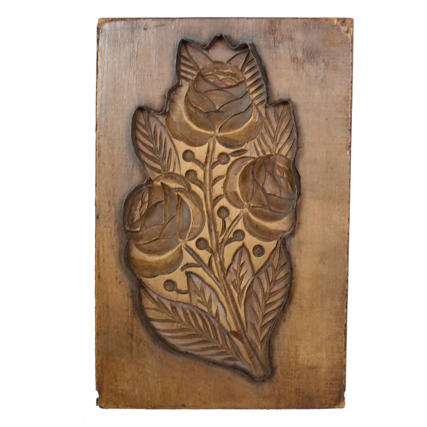 Wooden Gingerbread Mold of Flowers at 1stDibs