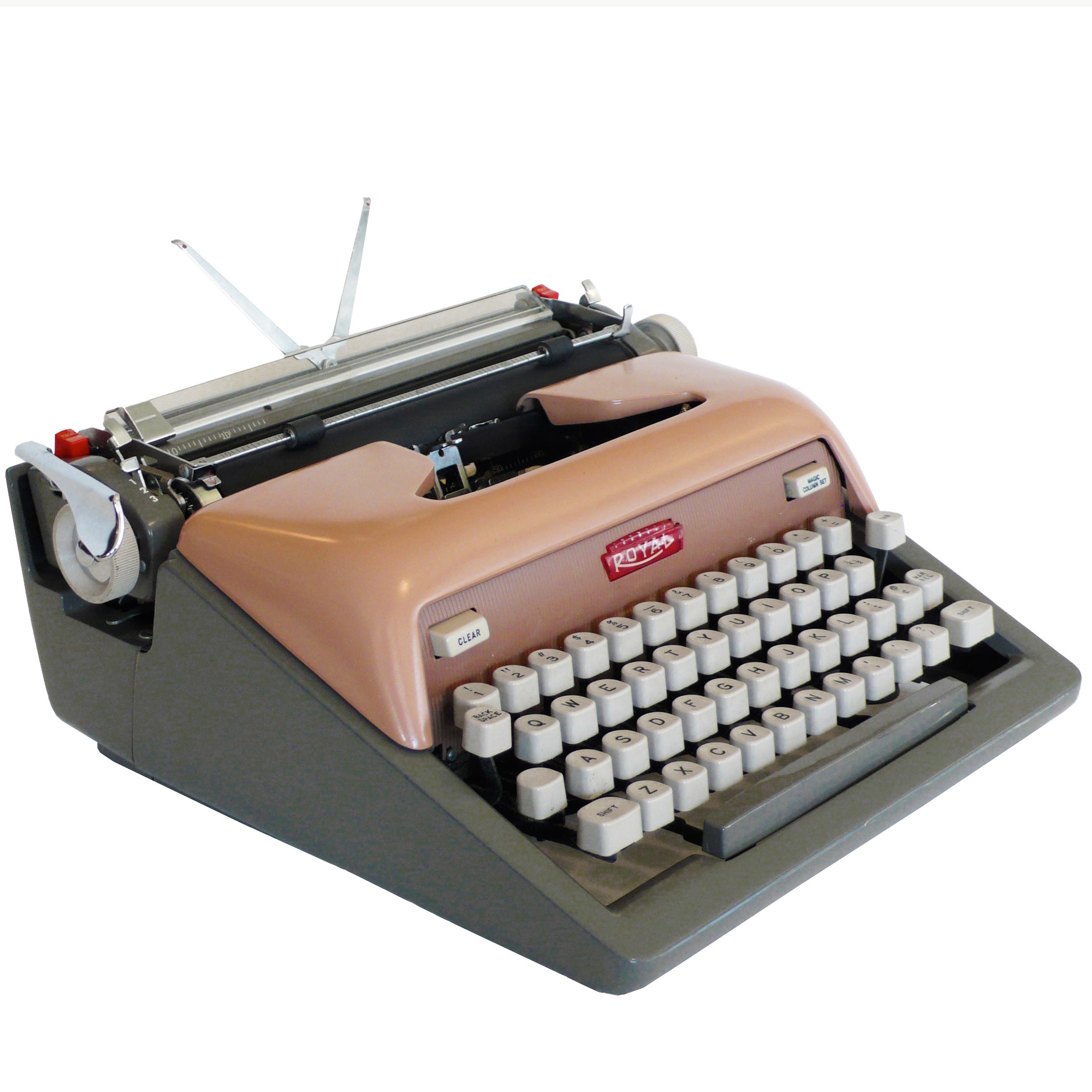 Typewriters RESTORED Retro Royal Futura 800 Pink Typewriter 60's Office ...