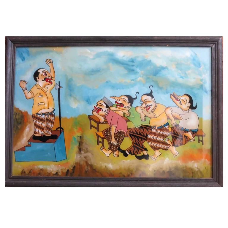 Vintage Javanese Painting on Glass from Java, circa 1990 For Sale at ...