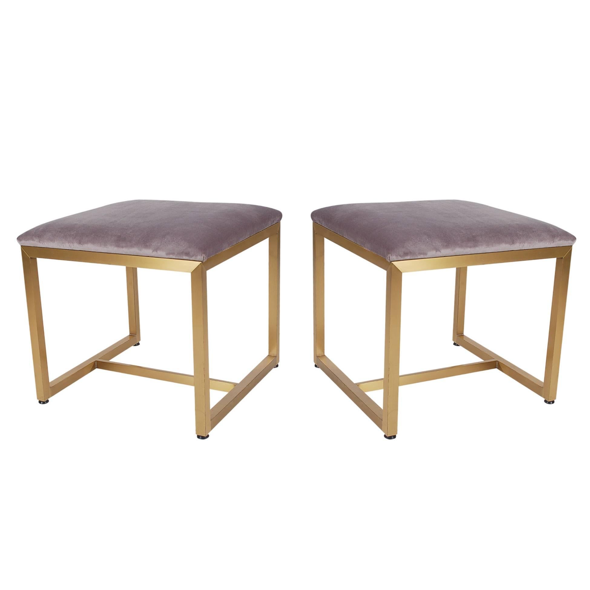 Pair of Mid-Century Modern Brass Benches at 1stDibs