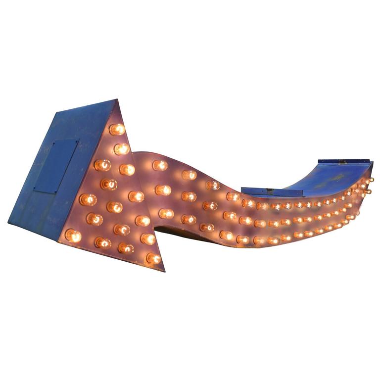 Giant Double-Sided Purple Arrow Marquee Sign, circa 1940 For Sale at ...