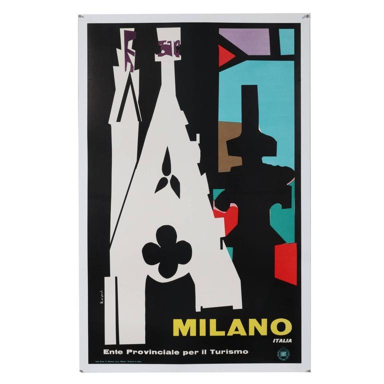 Duomo Cathedral, Milano Italia Travel Poster, Marcello Nizzoli, circa ...