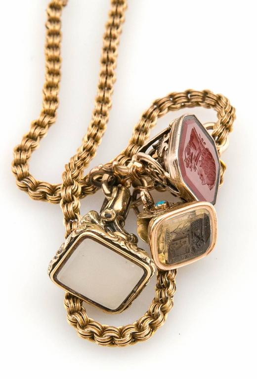 Victorian Gold Fob Necklace at 1stDibs