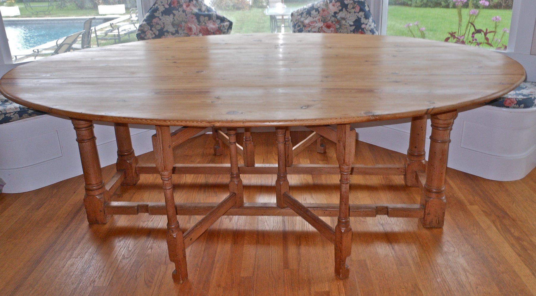 Large English Pine Gate Leg Table at 1stDibs