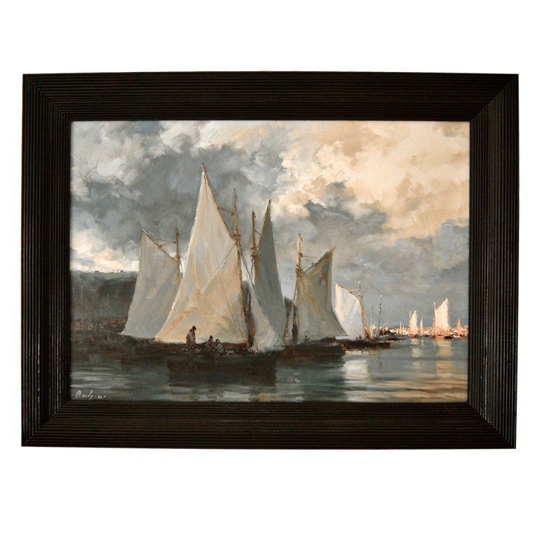 Dramatic Sail Boat Painting at 1stDibs