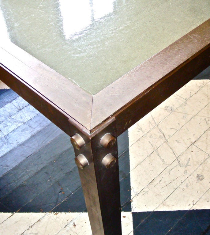 Spectacular Bronze and Cast Glass Coffee Table at 1stDibs