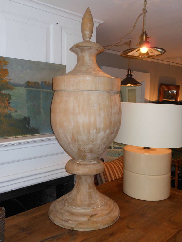 Huge Decorative Wooden Finial For Sale at 1stDibs