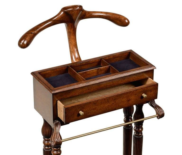 Regency Walnut Valet Stand For Sale at 1stDibs