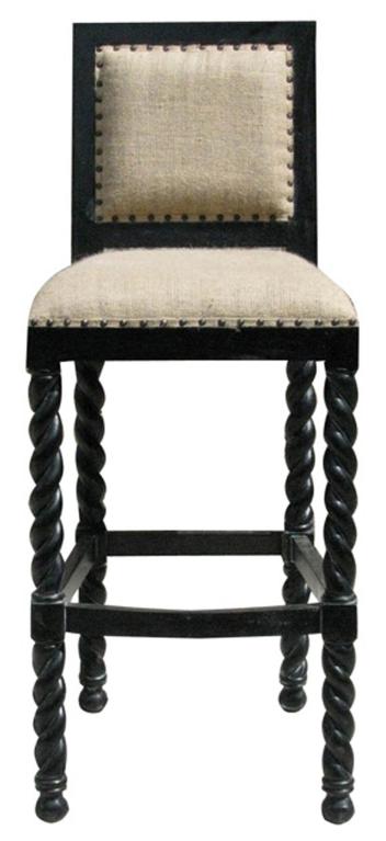 Black Burlap Stool For Sale at 1stDibs