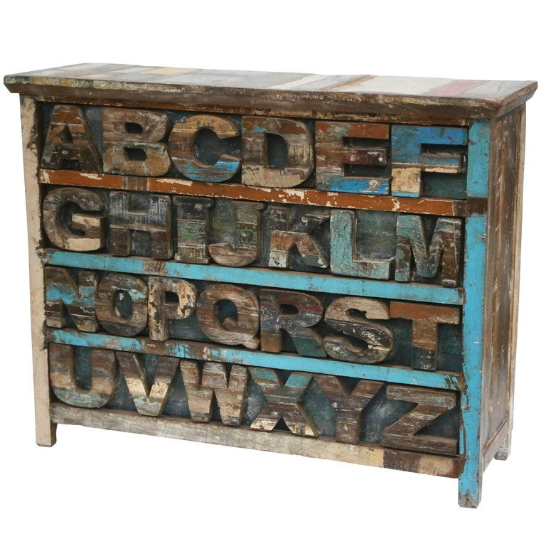 Alphabet Chest of Drawers at 1stDibs | alphabet drawers, alphabet chest ...