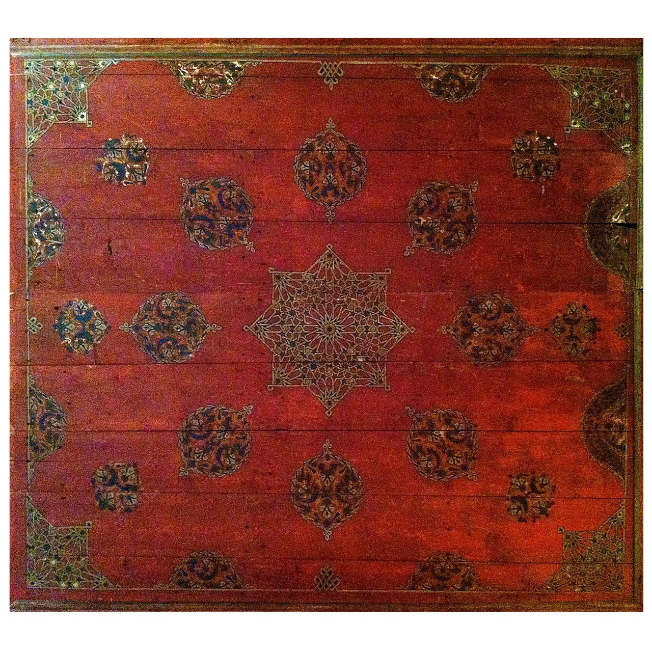 19th C. Hand Painted Moroccan Ceiling Panel at 1stDibs