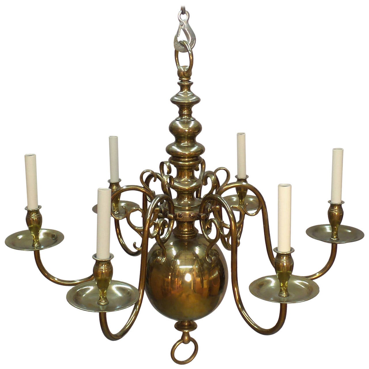 Dutch Style Brass Chandelier For Sale at 1stDibs | dutch chandelier ...