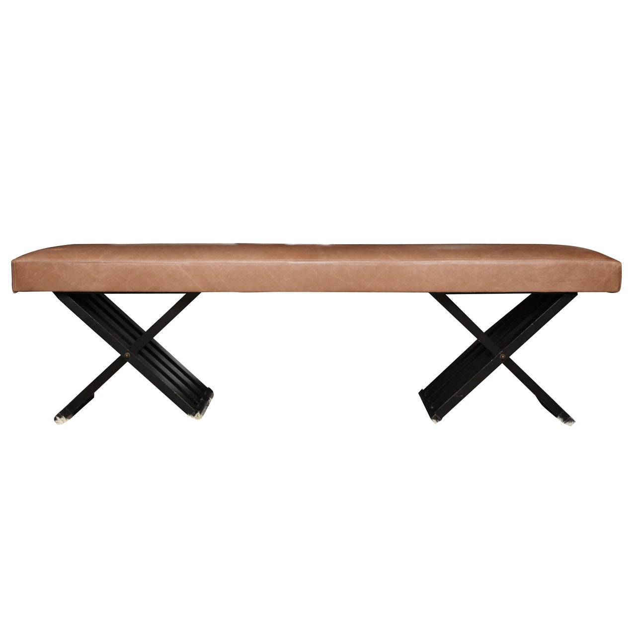 Modernist Bench with Double X Base For Sale at 1stDibs