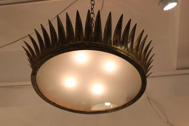 Large Crown Ceiling Fixture at 1stDibs