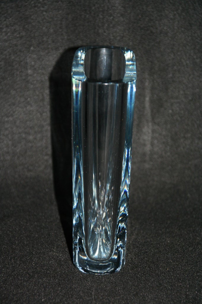 Rectangular Scandinavian Crystal Vase at 1stDibs