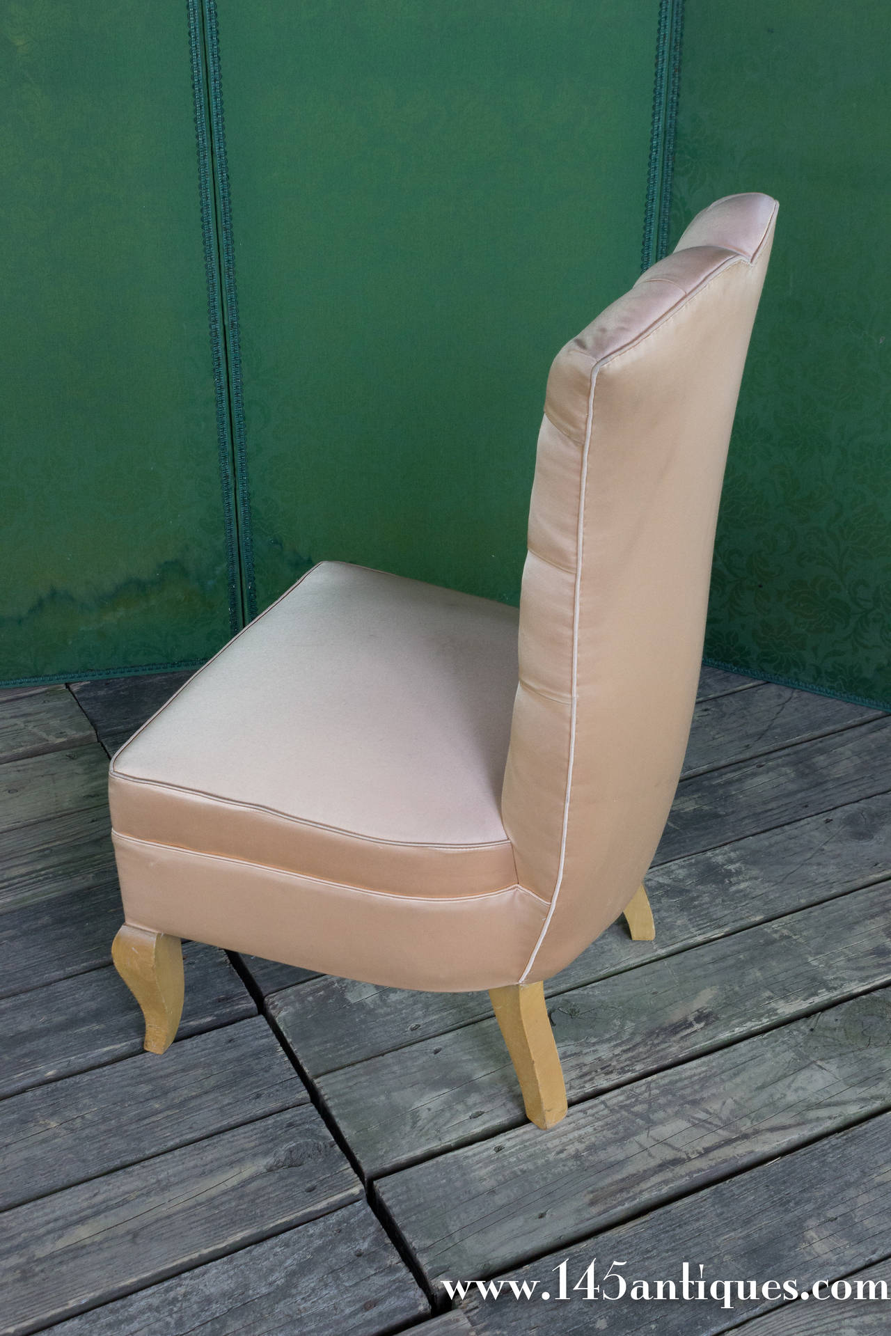 20th Century French Tufted Back Slipper Chair For Sale at 1stdibs