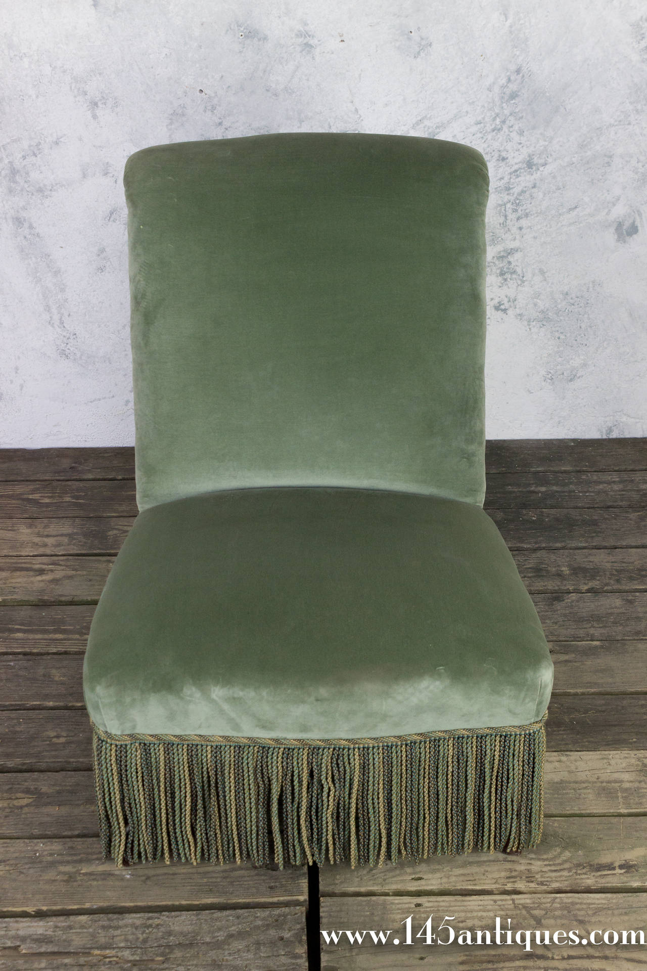 Pair of French 19th Century Napoleon III Scrolled Back Slipper Chairs ...