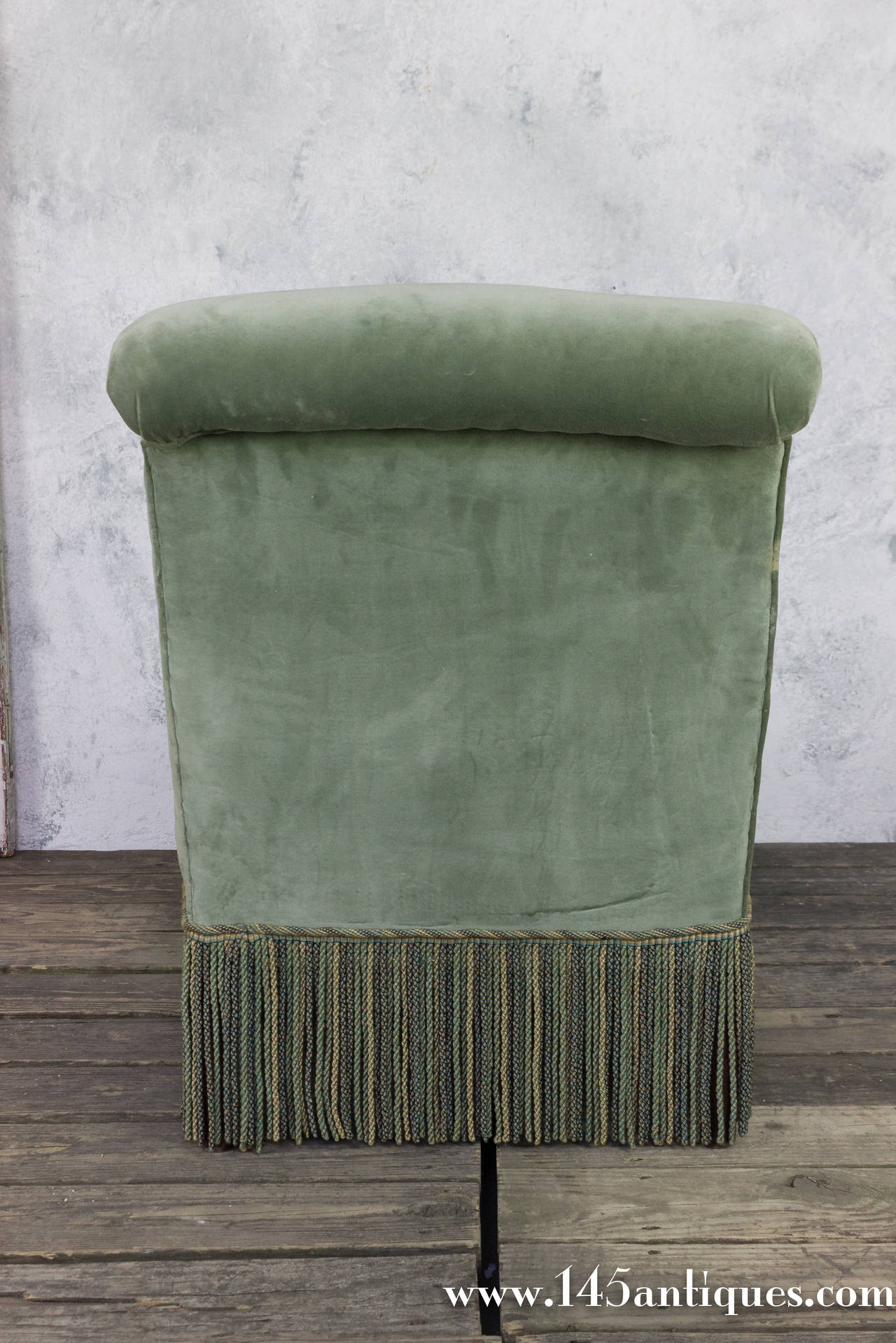 Pair of French 19th Century Napoleon III Scrolled Back Slipper Chairs ...