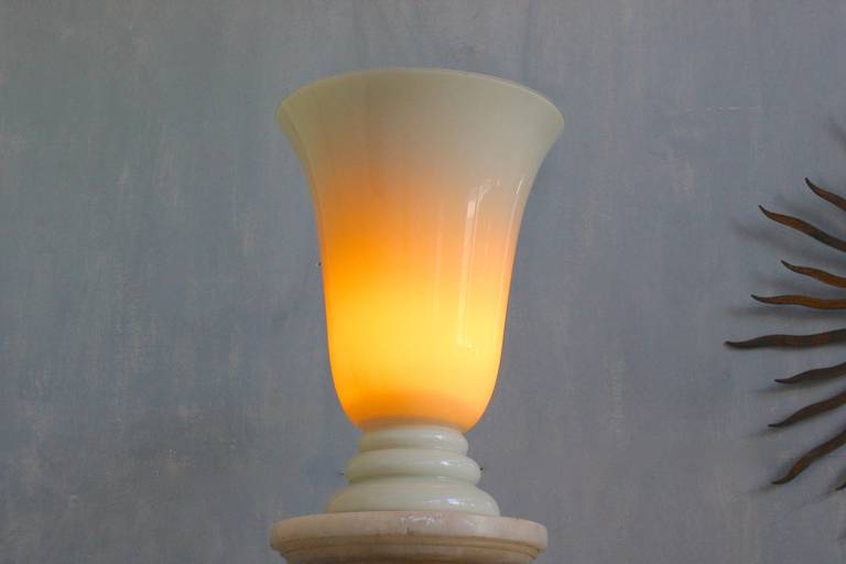 Pair of French Art Deco Style Glass Torcheres by Vianne France For Sale ...