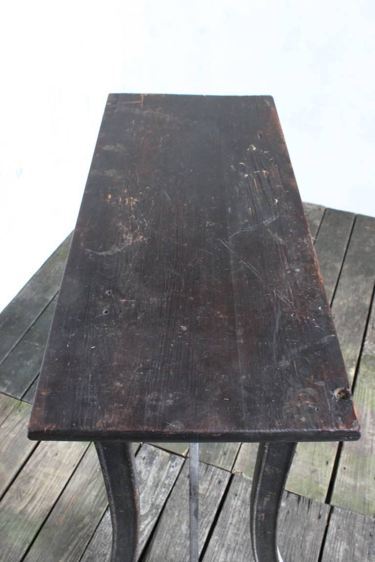 French 1920s Industrial Work Table with Marble Surface For Sale at 1stdibs