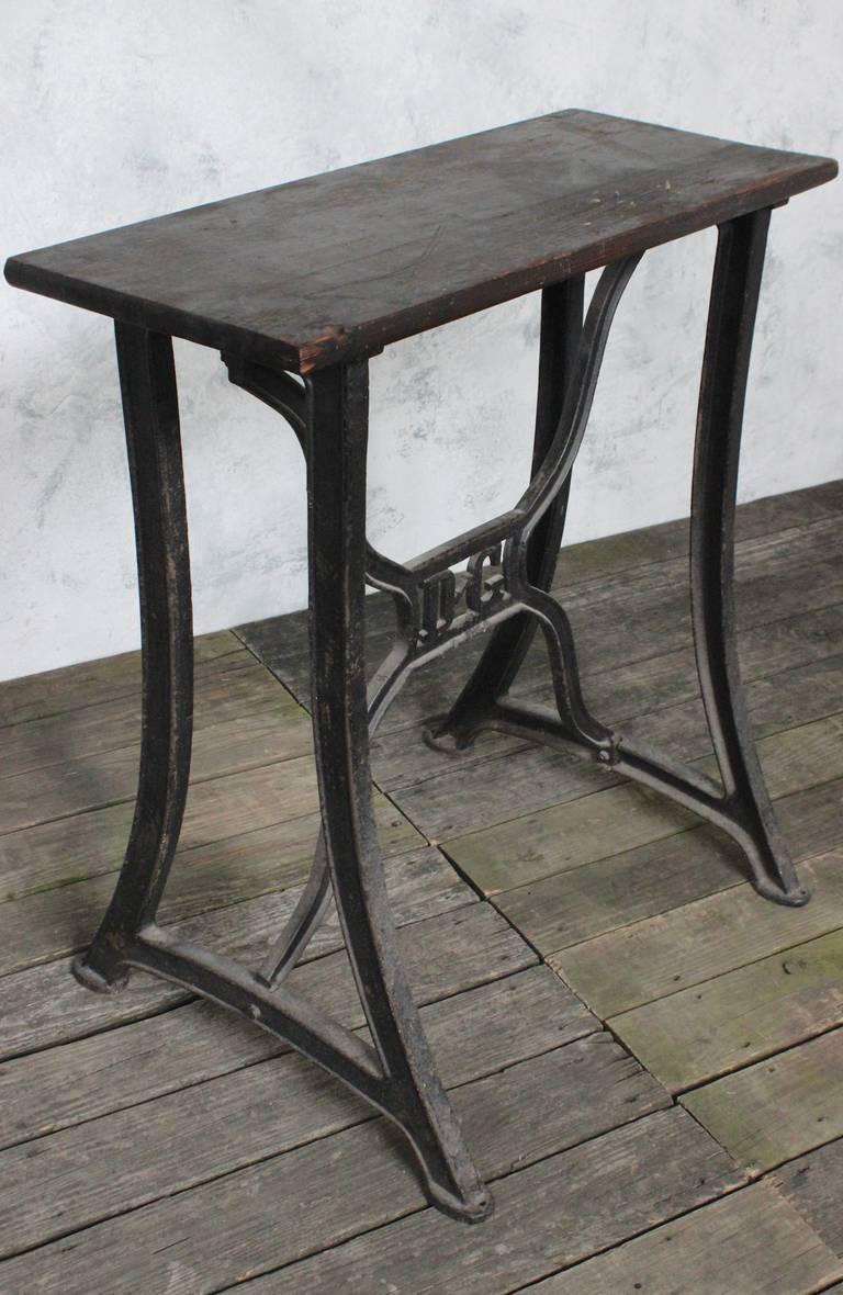 French 1920s Industrial Work Table with Marble Surface For Sale at 1stdibs