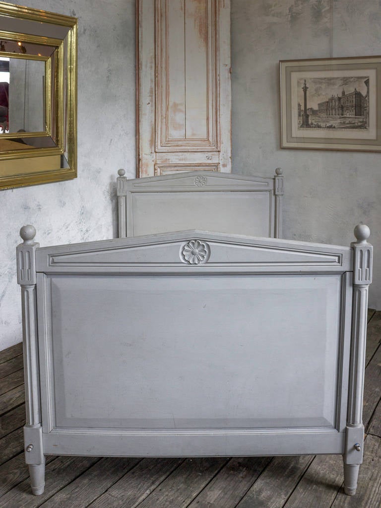 20th C. Pair of French Directoire Style Wooden Twin Beds at 1stDibs