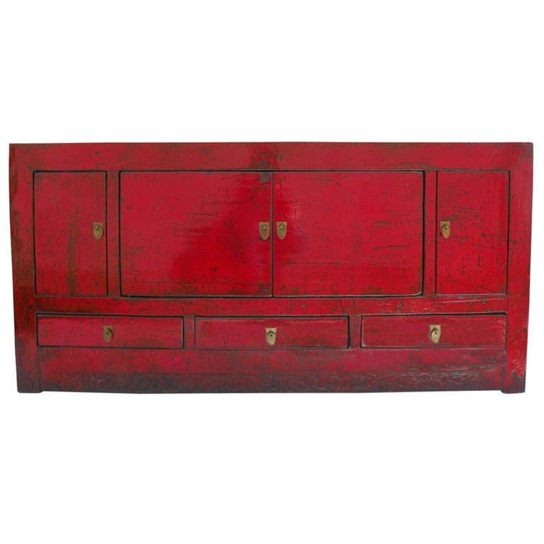 Antique Chinese Red Buffet at 1stDibs