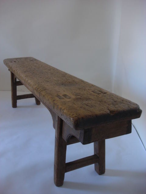 Antique Long Rustic Bench For Sale at 1stDibs