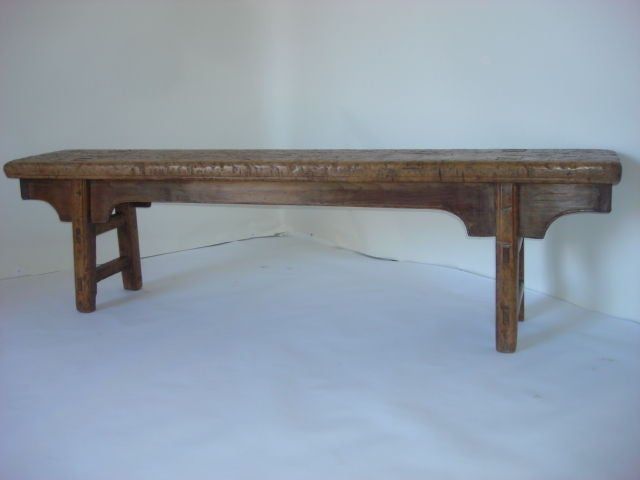 Antique Long Rustic Bench For Sale at 1stDibs