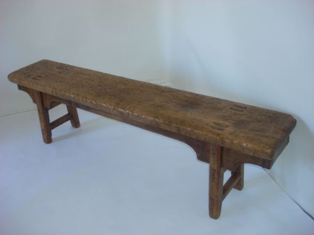 Antique Long Rustic Bench For Sale at 1stDibs